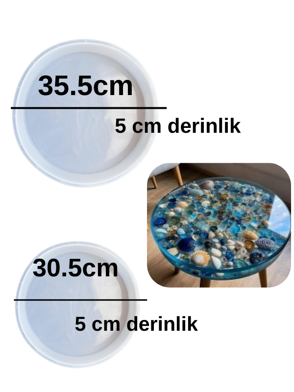 Epoksi Masa Sehpa Tepsi Tasarım Silikon Kalıbı 5cm Derinlikte | Epoxy ...