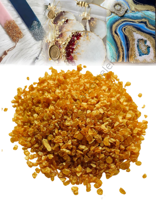 Epoksi Reçine Cam Kırığı Gold İnce 100 gr